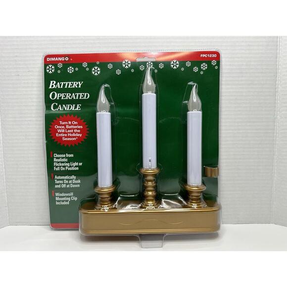 Other | Dimango Battery Operated 3candle Set Realistic Light Dusk Dawn ...